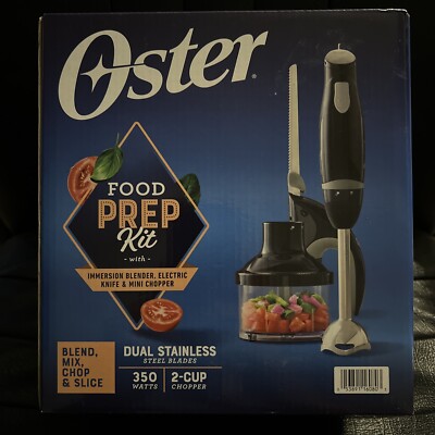 Oster Food Prep Kit with Immersion Blender, Electric Knife, and 2-Cup ...