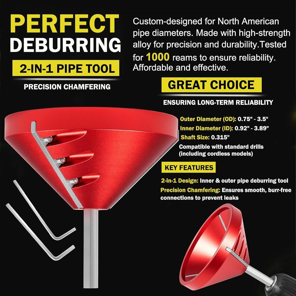 2 In 1 Inner Outer PVC Deburring Tool PVC Chamfer Tool Pipe Deburring ...