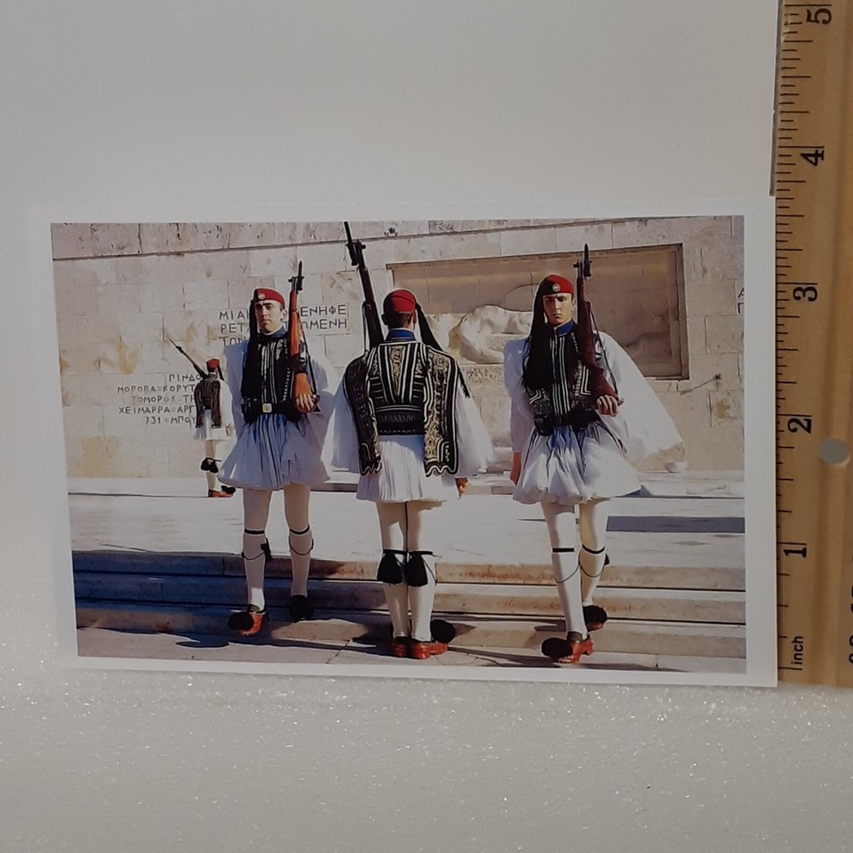 VTG Postcard Greece Athens Royal Guard Evzones Greek Soldiers M1 Garand ...