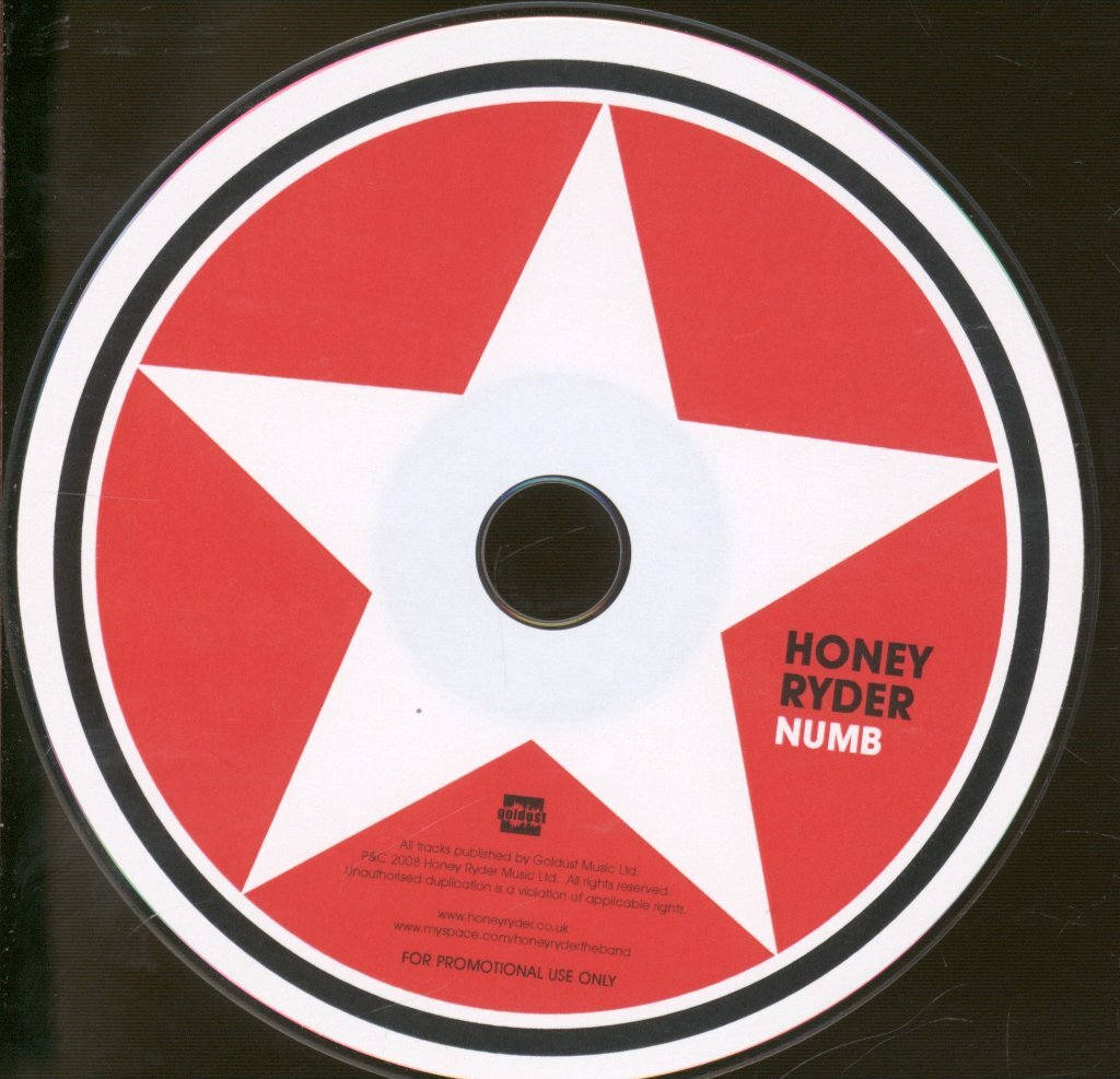 Honey Ryder Numb CD UK Autonomy 2008 promo CDR in card sleeve. Has ...