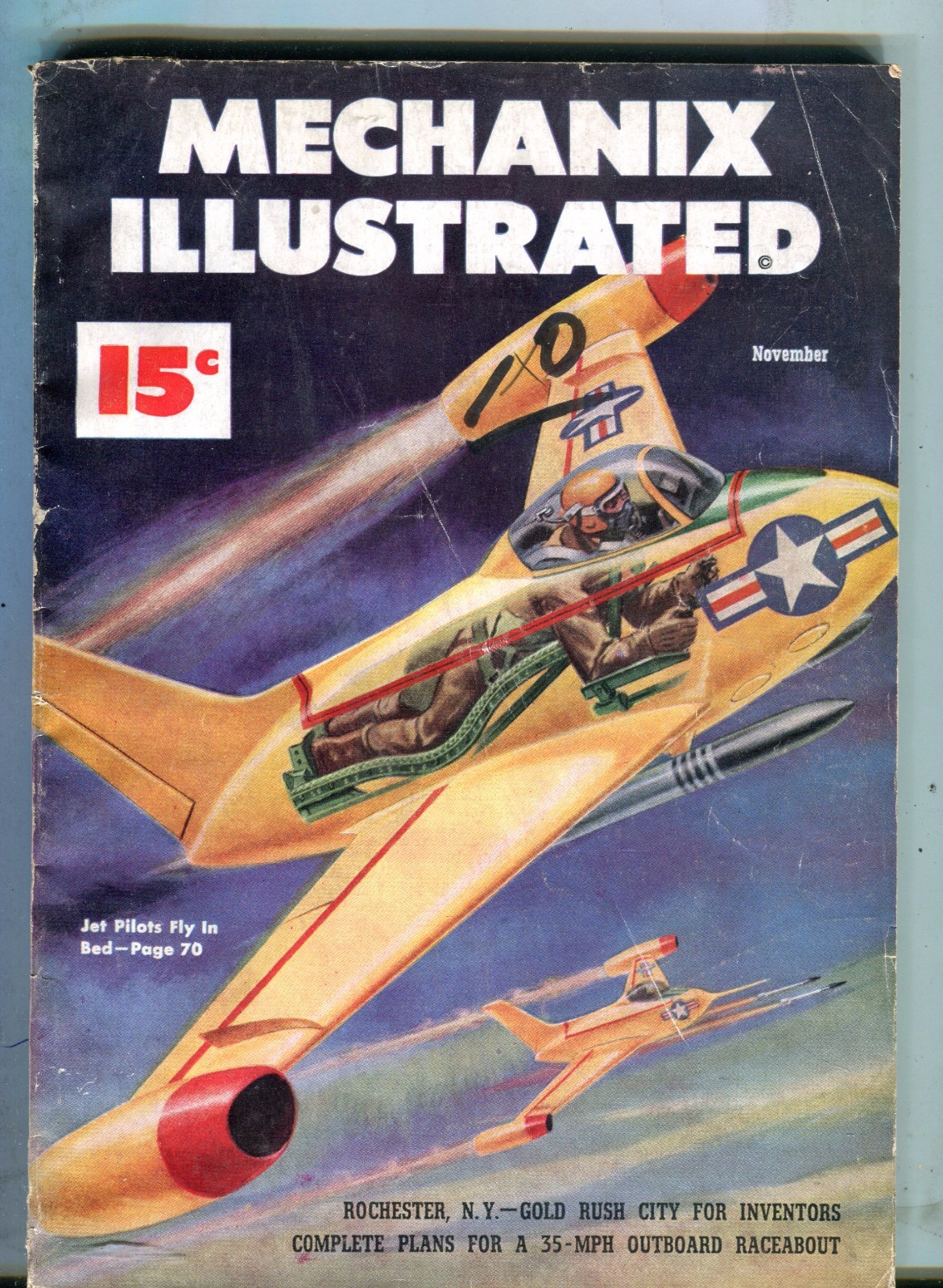 Mechanix Illustrated Magazine November 1949 Jet Pilots Fly In Bed ...