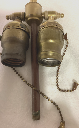 Brass Double Cluster Pull Chain Sockets with Finial 8