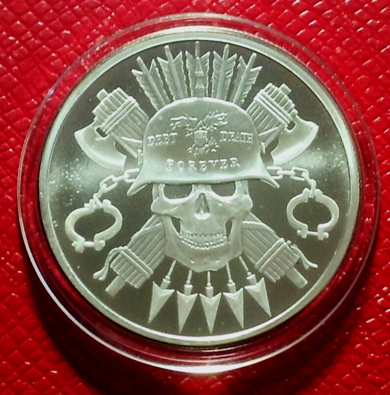 2018 Silver Shield "Death-Debt Forever Skull" 1 Troy oz. .999 Silver ...
