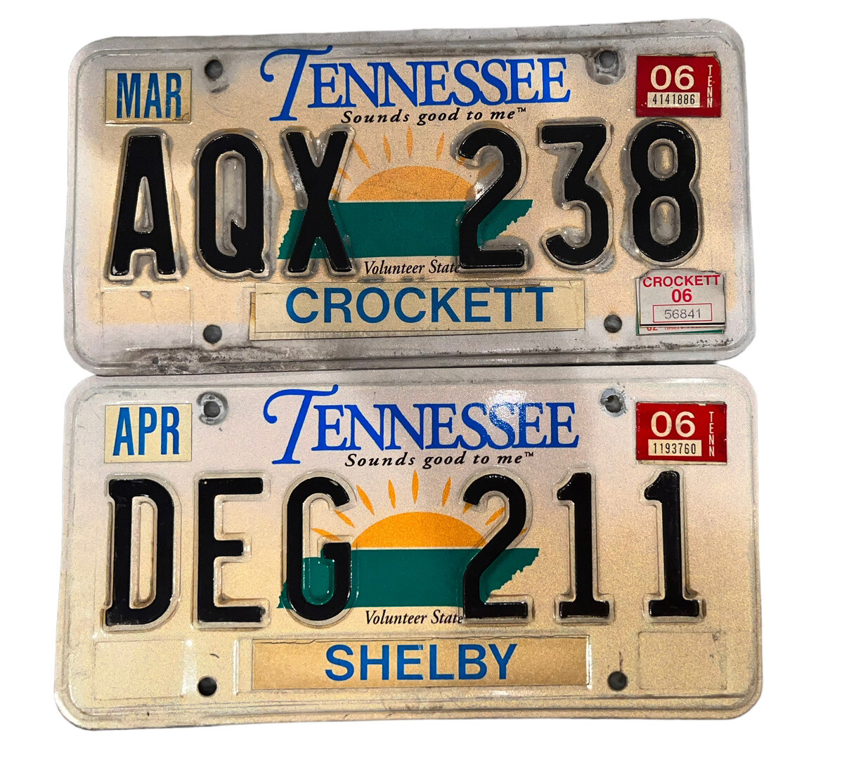 2 Tennessee License Plates 2006 Crockett and Shelby Counties | eBay