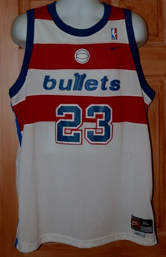 Nike Michael Jordan Washington Bullets Jersey Embroidered XL Length+2 ...