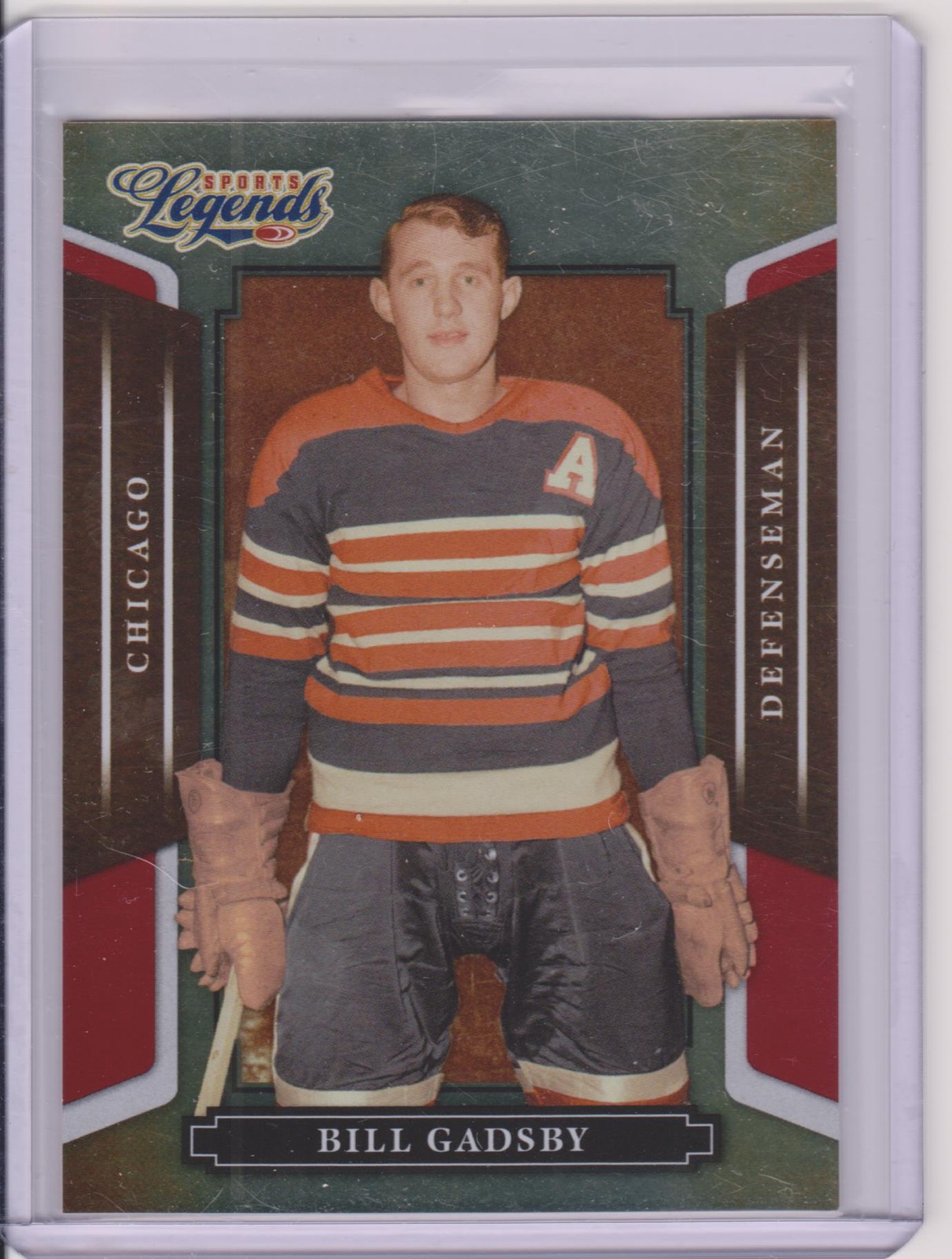 RARE 2008 DONRUSS LEGENDS BILL GADSBY HOCKEY CARD #34 ~ /250 RED ...