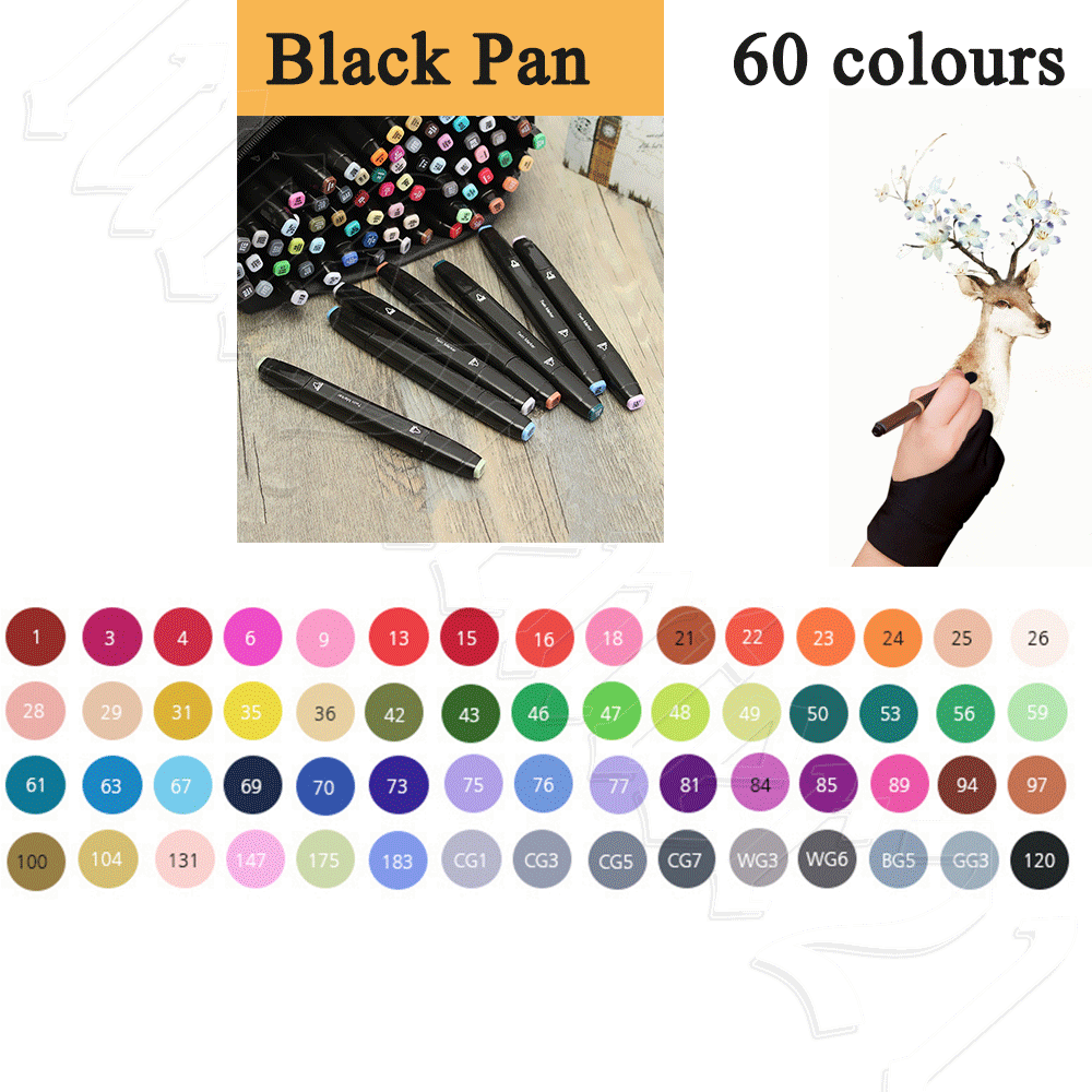 30/40/60/80/168 Color Markers Pen Set Dual Heads Artist Craft TOUCH ...