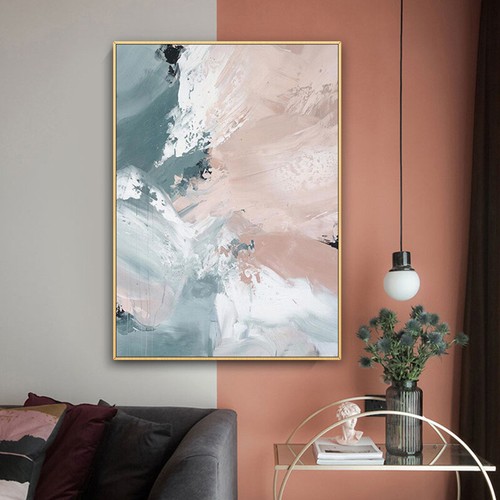 Pure Hand-painted Pink Oil Painting For Living Room Decorative Painting ...
