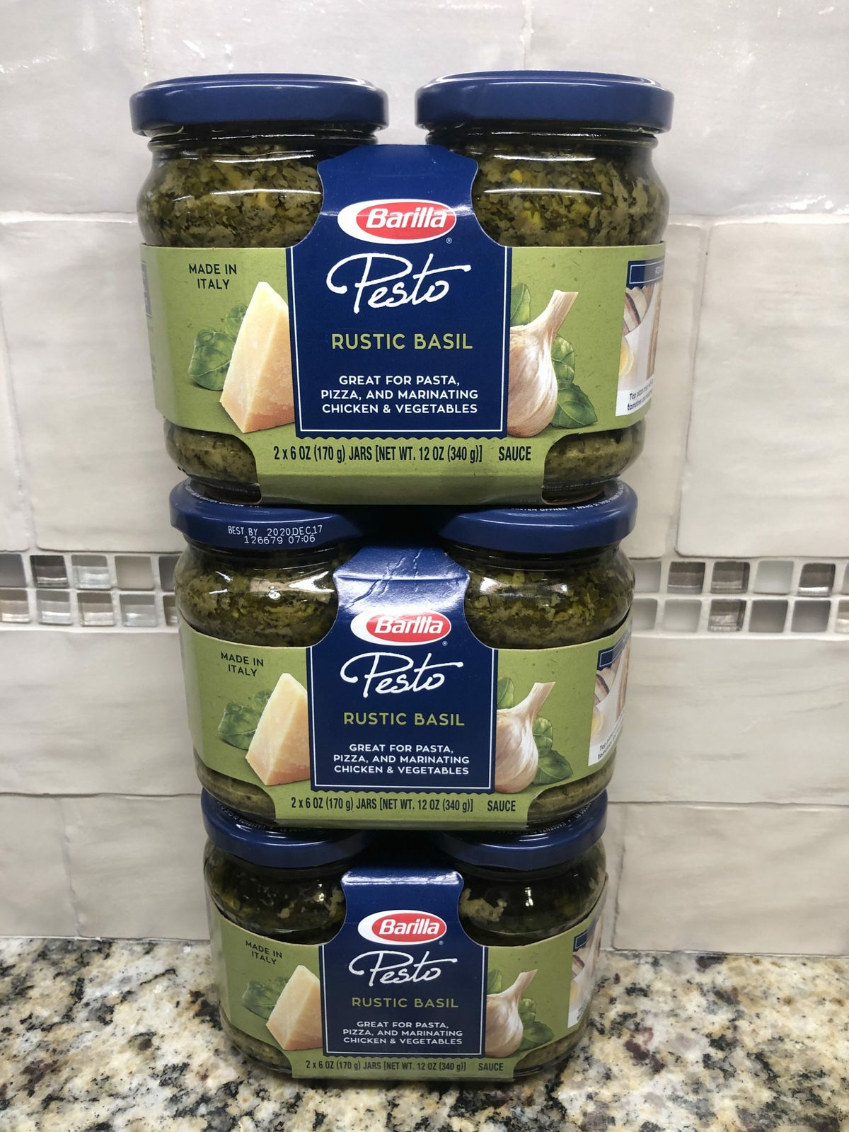 6 JARS Barilla Traditional Basil Pesto 6oz Sauce Herb Pizza Fish ...