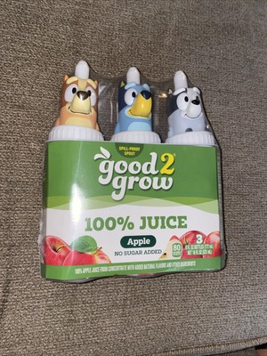 NEW Set of 3 Good 2 Grow Juice Bottles & Toppers Sealed Bluey, Bingo ...