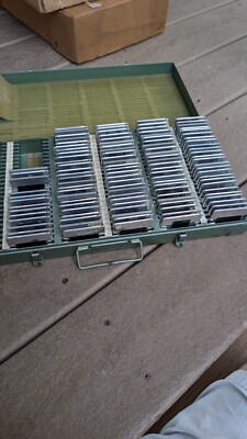 LOT OF (113) VINTAGE LEICA PRO-COLOR METAL SLIDES & ANOTHER GERMAN ...