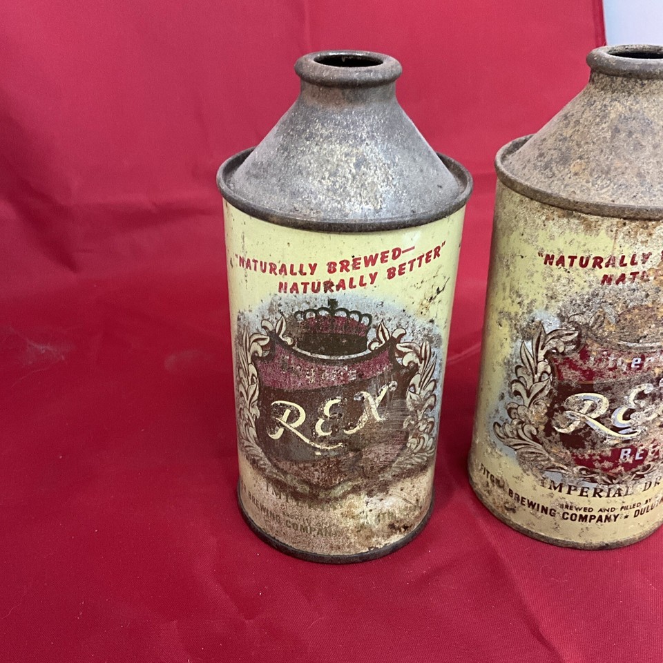 2 Rex Imperial Dry Cone Top Beer Cans They Compliment Each Other VG ...