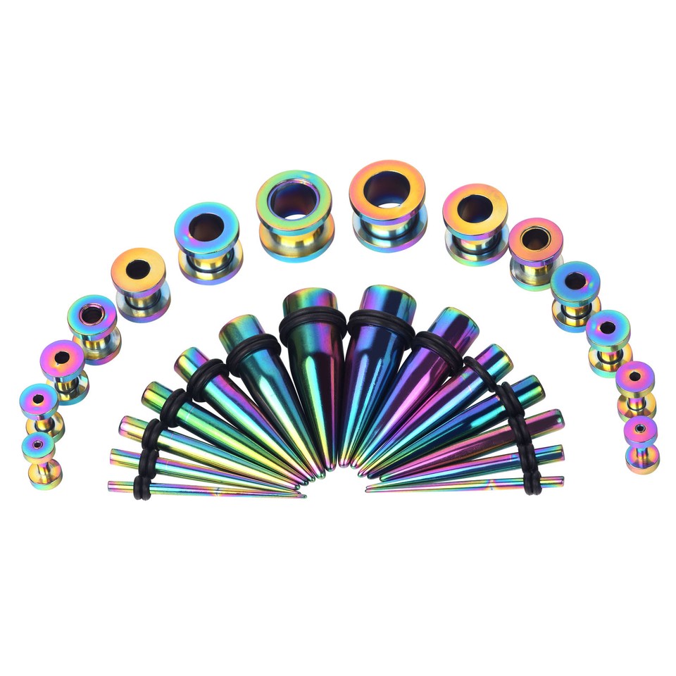 24PC Ear Stretching Kit 12G-00G Beginner Gauge Surgical Steel Taper ...