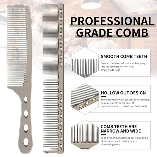 Hair Styling Comb,2PCS Metal Combs For Women,Space Aluminum Stainless ...