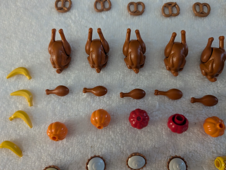 LEGO Turkey Drumsticks Thanksgiving Food Pie Apple Pumpkin Bread T Bone ...
