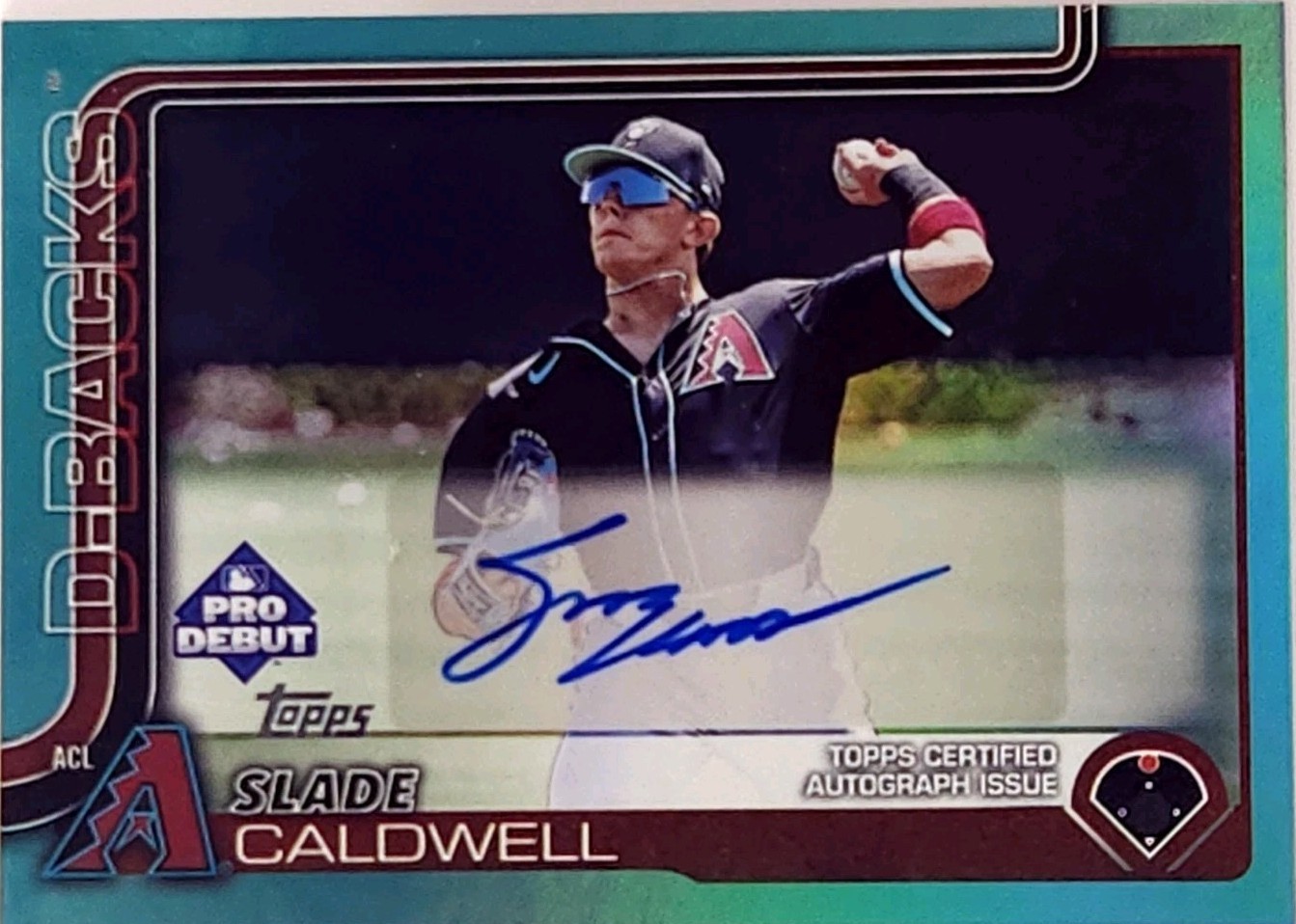 2025 Topps Pro Debut - Slade Caldwell #PD-184 Aqua Foil Autographs /75 ...
