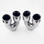 Pair Resonated Quad 3.5" Out Exhaust Tips 2.25" Inlet Stainless Steel ...