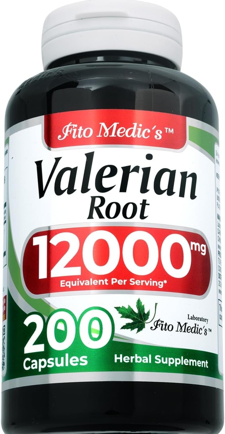 Valerian Root Capsules 200 Pills 12,000,MG Highest Quality Potency ...