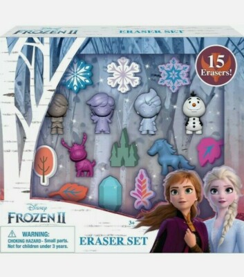 NEW! Disney Frozen 2 / 15 Pcs Eraser Set Ages 3+ Multicolor Olaf Elsa ...