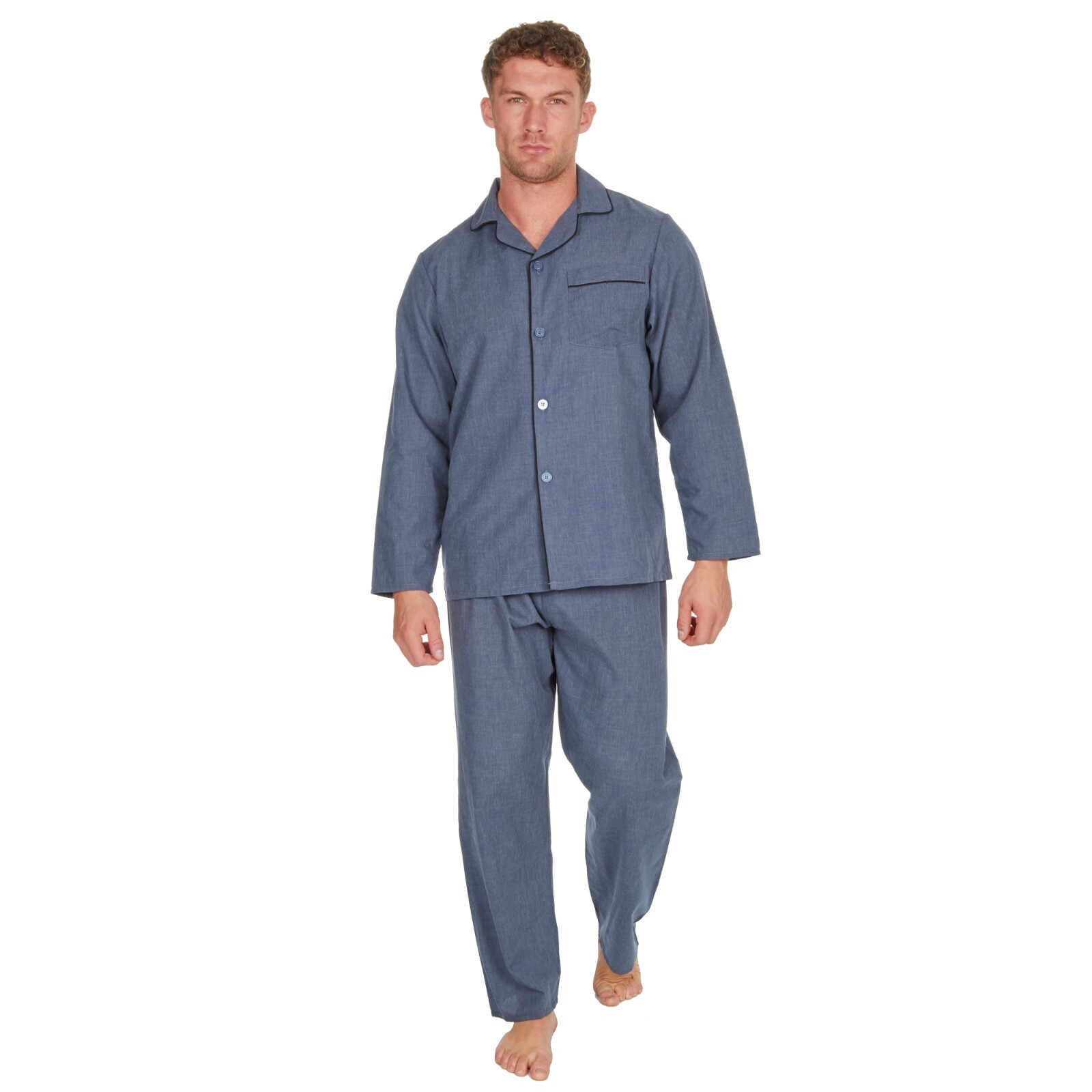 Mens Plain Poly Cotton Pyjama PYJAMAS Traditional plain and patterned ...