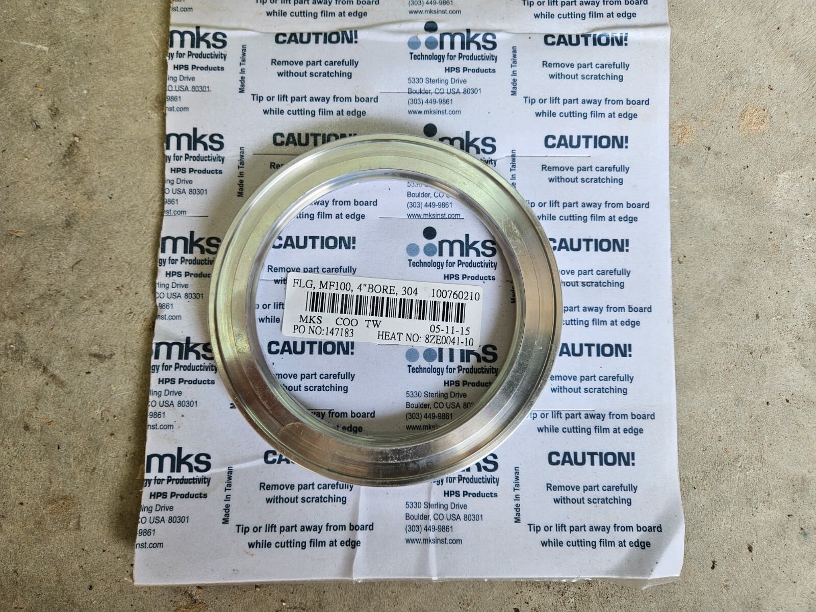 MKS/HPS 100760210 Bore Vacuum Flange, MF100 4" Bore 304 SS | eBay