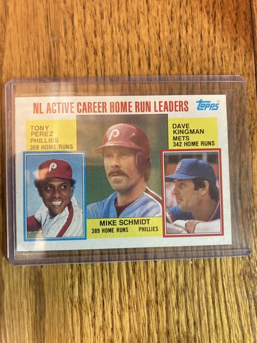 1984 Topps NL Active Career Home Run Leaders Card #703 Schmidt, Perez ...