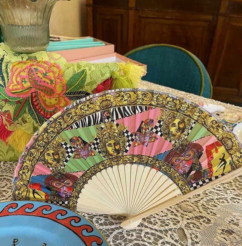 ANTICA SARTORIA MULTI COLORED MASQUERADE FAN | eBay