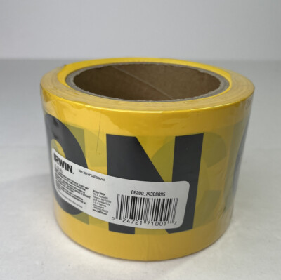 Bright Yellow CAUTION Warning Tape 3" X 300 Foot Roll Irwin New/Unused ...