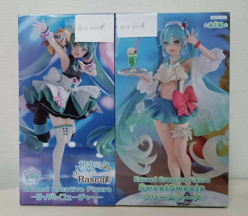 Hatsune Miku Unused Figure 2 set FuRyu SweetSweets Cream Soda & Miku ...