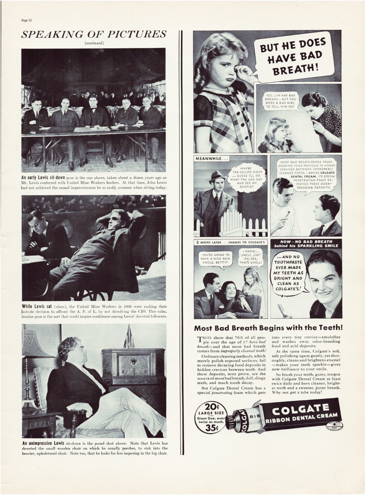 Print Ad Colgate 1937 Funny Little Girl Bad Breath Half-Page Magazine 5 ...