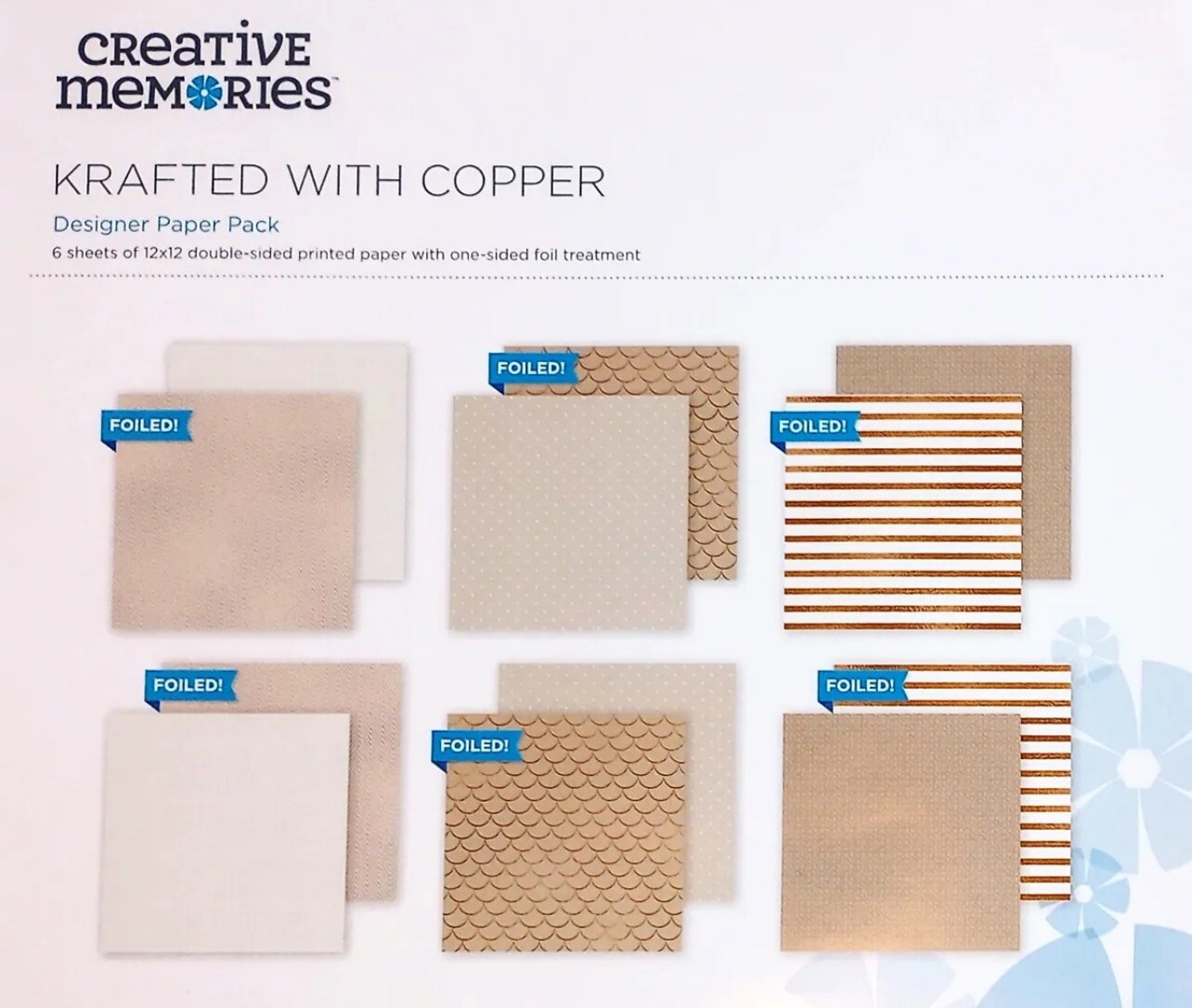 Creative Memories Krafted with Copper 12x12 Paper Packs: 6 sheets ...