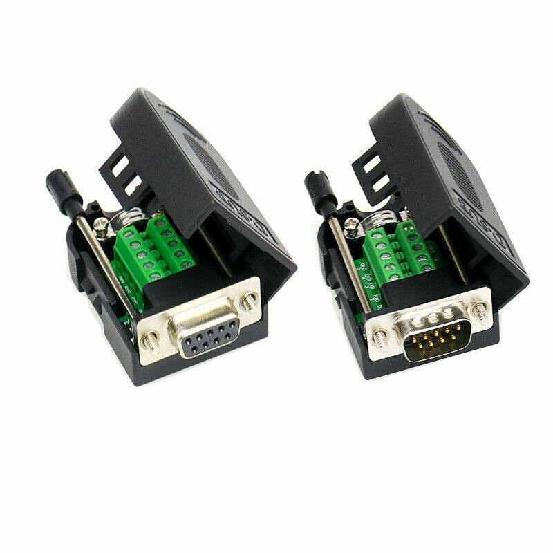1-5 pcs D-SUB DB9 Male/Female 9Pin Cover Screw Type Breakout Terminals ...