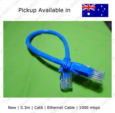 Cat 6 Ethernet Cable 1 Gbps RJ45 Patch Lead Blue Short 0.3m 30cm | eBay ...