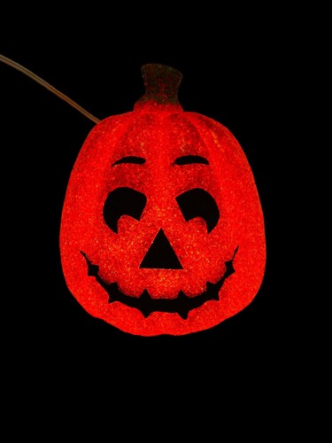 Light Up Jack O Lantern Vintage melted plastic Popcorn Halloween ...