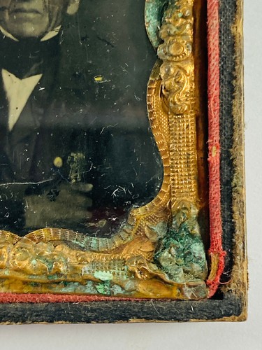 1860 Ruby Red Glass Ambrotype Photo poss Gen James Ekin lincoln trial ...