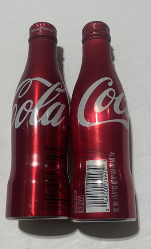 Two RED Coke COCA COLA ALUMINUM BOTTLE–8.5 Oz–Limited Edition-Unopened ...
