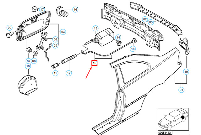 BMW Genuine 51258234140 Fuel Door Flap Emergency Lock Release Cord for ...