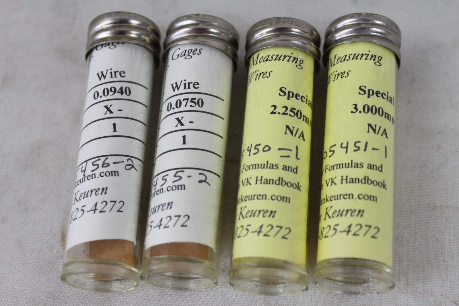 14 Van Keuren Wire Type Plug Gages Variety 258E Gear Measuring Wires w ...