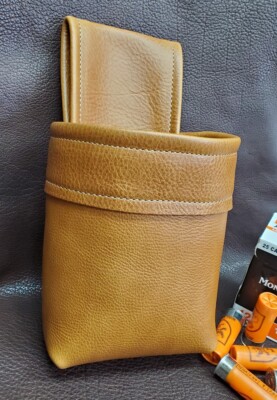 Genuine Buffalo leather shotgun shell bag pouch skeet, sporting clays ...