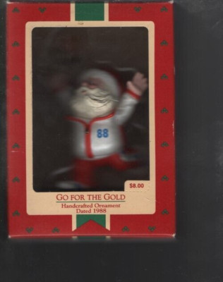 1988 Hallmark Keepsake Go For The Gold Santa Christmas Ornament ...