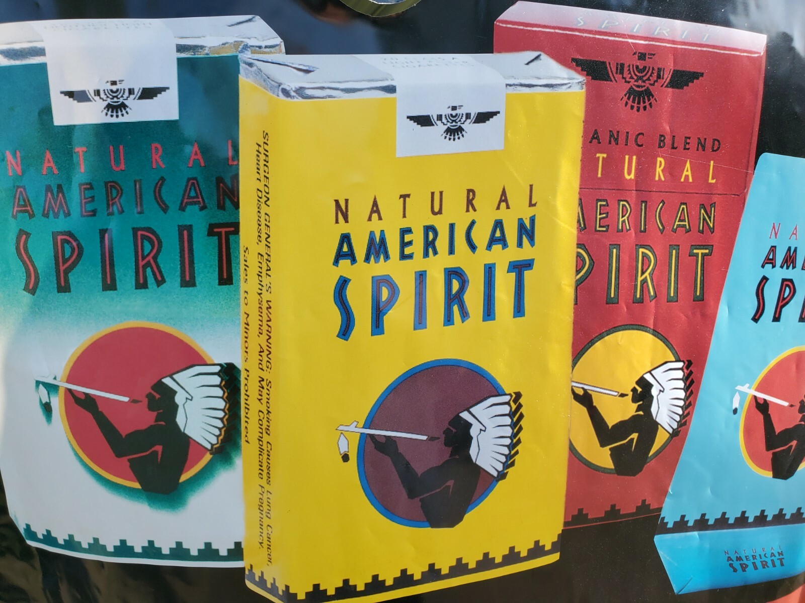 Vintage NATURAL AMERICAN SPIRIT Cigarettes Vinyl Banner 60"x30" Indian ...