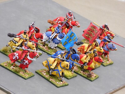 Painted 28mm Victrix Plastic Medieval Cavalry Unit (English Knights ...