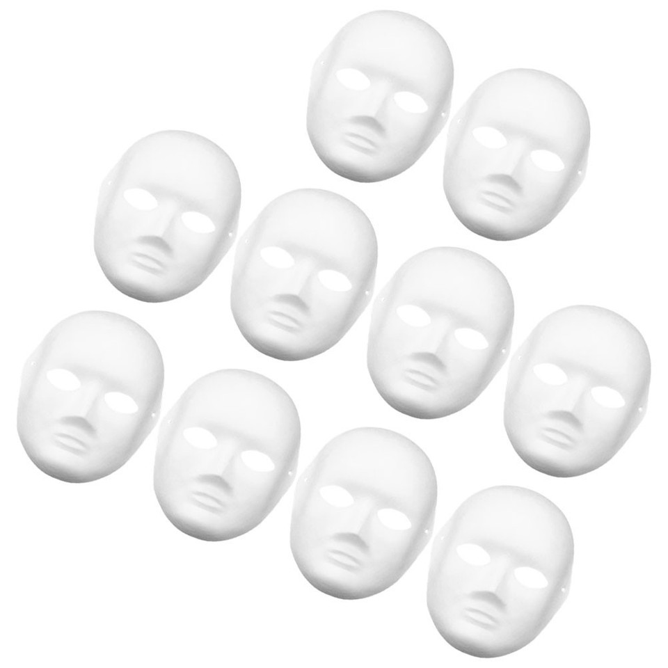 10 Pcs Paintable White Mask Costume Masks for Painting Masquerade ...