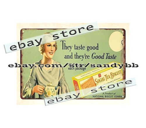 biscuits cookies Company Social Tea Biscuit metal tin sign restaurant ...