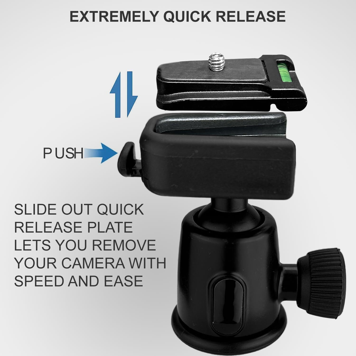 Acuvar Tripod Ball Head with Quick Release Plate, Bubble Level 360 ...