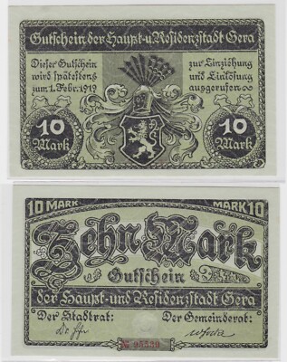 20 Mark Banknote Stadt Gera um 1919 (135690) | eBay