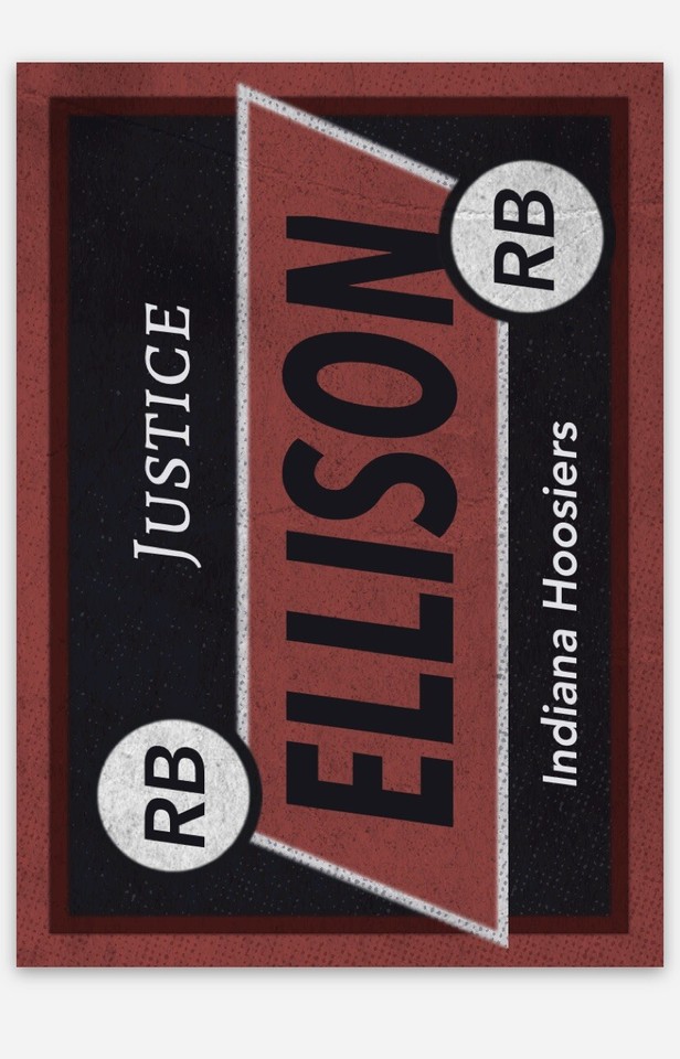 Justice Ellison College Football Card! ACEO! Very Rare! Indiana ...