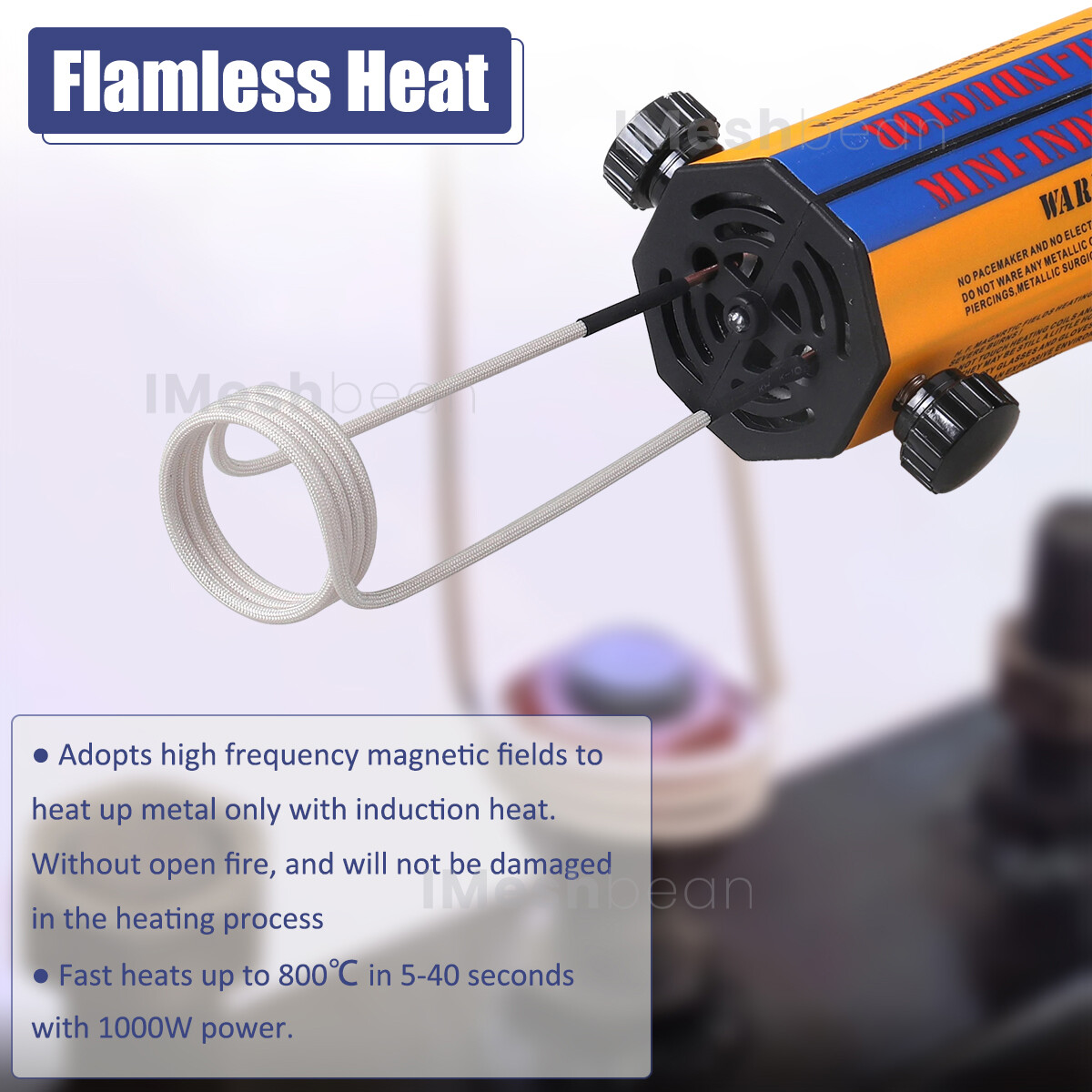 1000W Magnetic Induction Heater Kit Automotive Flameless Bolt Heat Tool ...