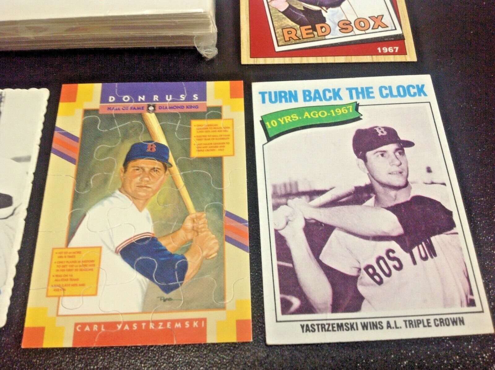 LOT CARL YASTRZEMSKI, 1969 DECKLE, 1990 DONRUSS DIAMOND KINGS PUZZLE ...