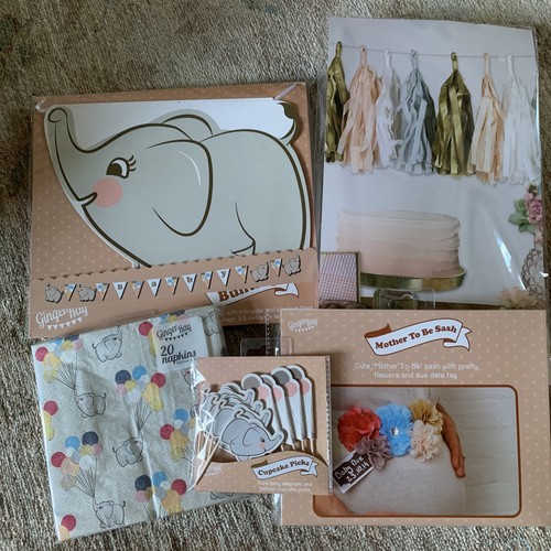 ginger ray baby shower decoration bundle napkins bunting sash etc | eBay UK